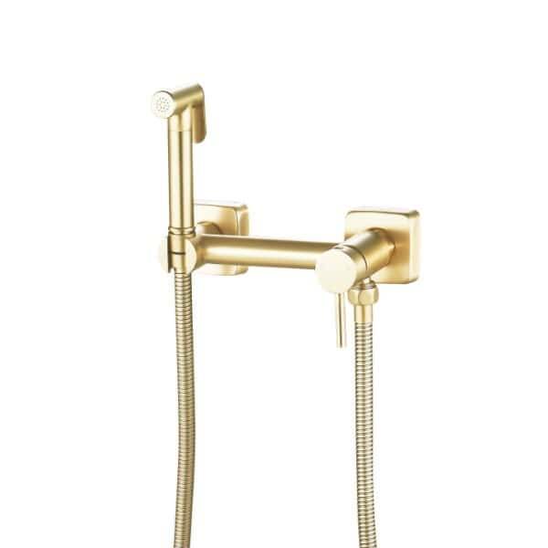 Wall Bidet Mixer Shower Set Square Hot and Cold Bidet Tap with Shattaf ...