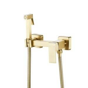 Wall Bidet Mixer Shower Set Square Hot and Cold Bidet Tap with Shattaf ...